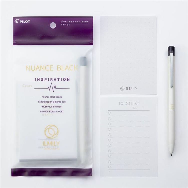 PILOT限量ILMILY Nuance Black MEMO+鋼珠筆組合 靈感黑紫－金石堂