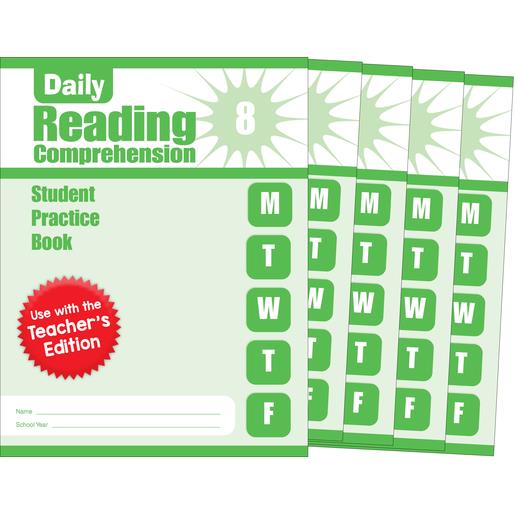 Daily Reading Comprehension, Grade 8 Student Edition Workbook (5-Pack)－金石堂